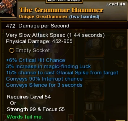 The Grammar Hammer | Torchlight Wiki | Fandom