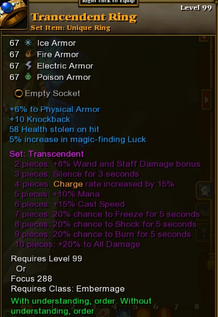 Trancendent Ring Torchlight Wiki Fandom