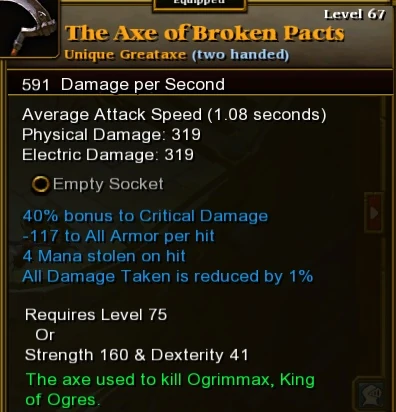 The Axe of Broken Pacts | Torchlight Wiki | Fandom