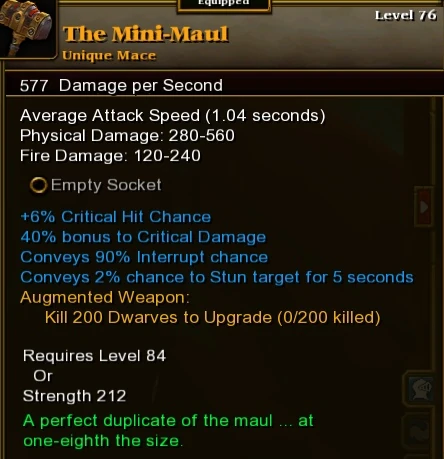 The Mini-Maul | Torchlight Wiki | Fandom