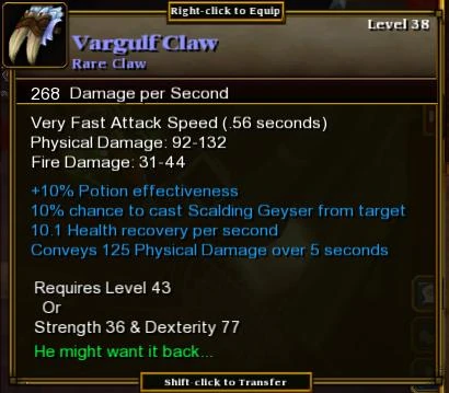 Vargulf Claw | Torchlight Wiki | Fandom