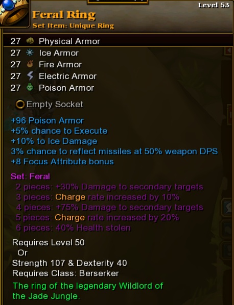 Feral Ring Torchlight Wiki Fandom