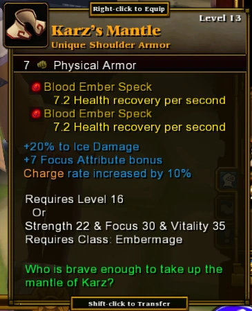 Karz's Mantle | Torchlight Wiki | Fandom