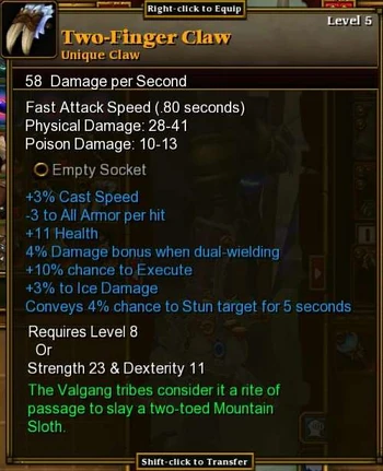 Two Finger Claw | Torchlight Wiki | Fandom