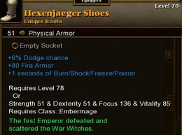 Hexenjaeger Shoes | Torchlight Wiki | Fandom