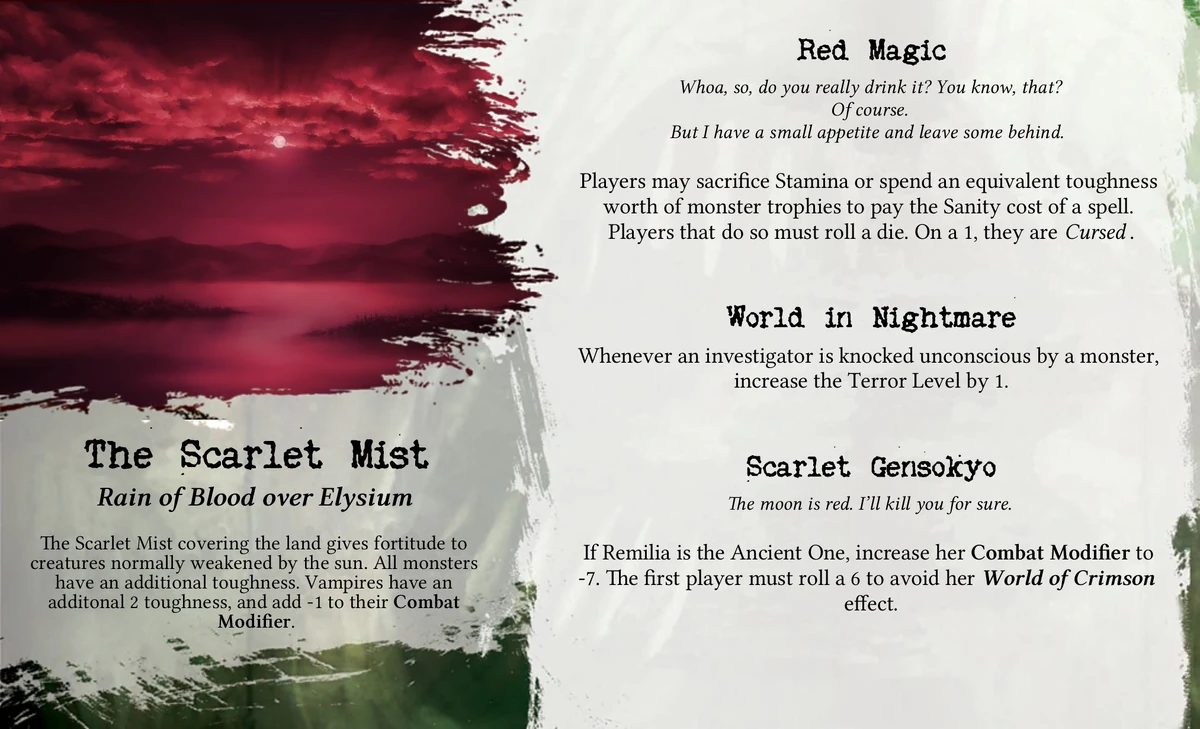 Touhou Arkham Horror Incident: The Scarlet Mist | Touhou Wiki | Fandom