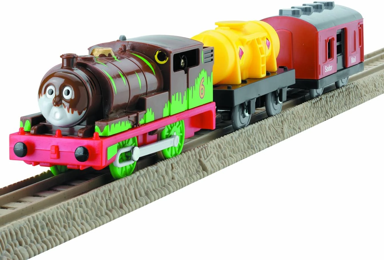 Chocolate Covered Percy with Fuel Tanker and Mail Car | TrackMaster ...