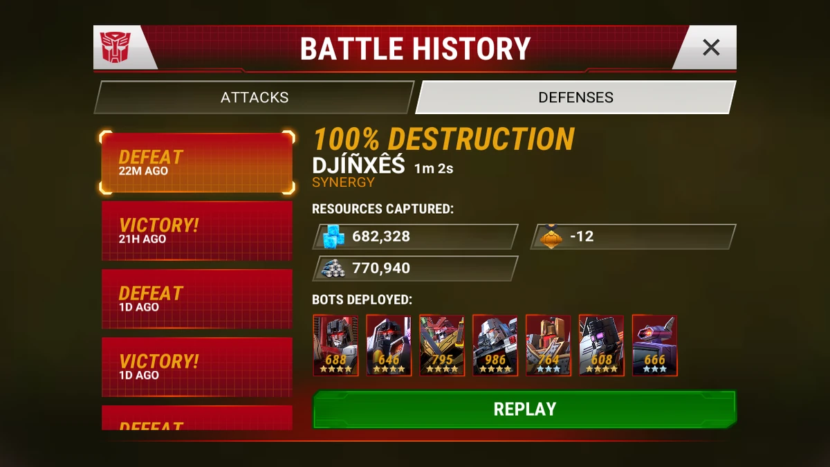 Battle History | Transformers: Earth Wars Wikia | Fandom