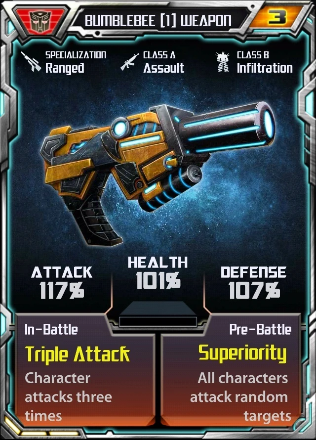 Bumblebee (1) Weapon | Transformers Legends Wiki | Fandom