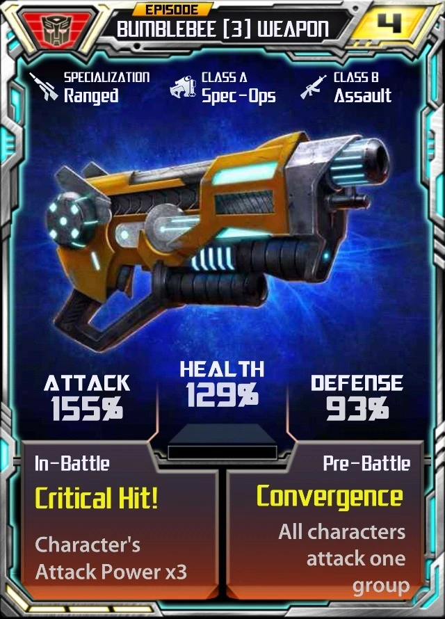 Bumblebee (3) Weapon | Transformers Legends Wiki | Fandom
