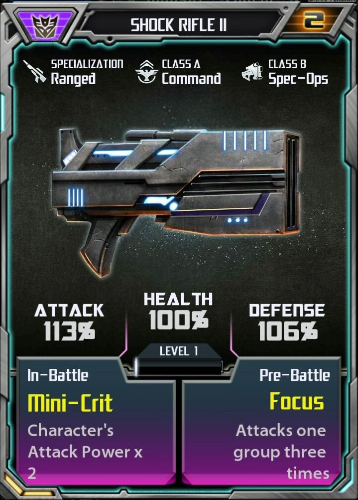 Shock Rifle II | Transformers Legends Wiki | Fandom
