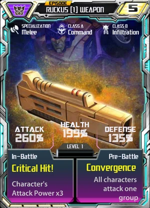 Ruckus (1) Weapon | Transformers Legends Wiki | Fandom