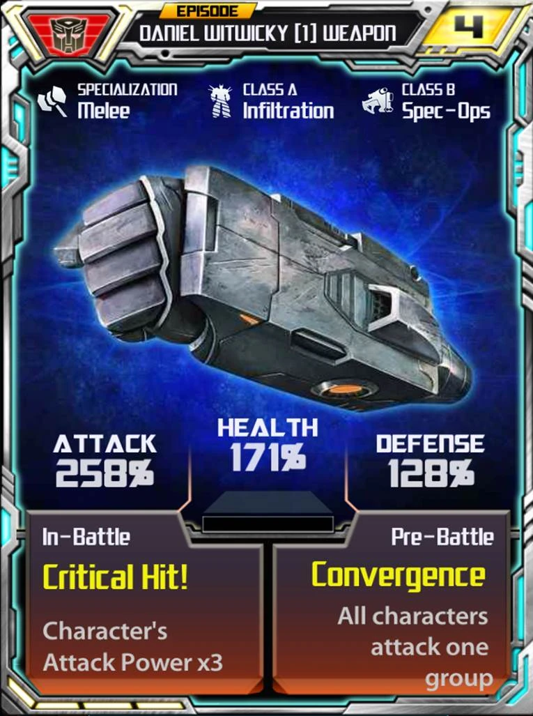 Daniel Witwicky (1) Weapon | Transformers Legends Wiki | Fandom