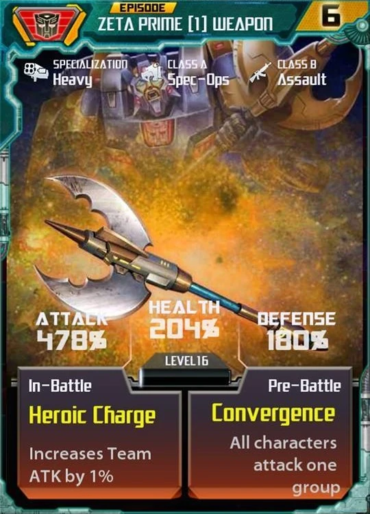 Zeta Prime (1) Weapon | Transformers Legends Wiki | Fandom