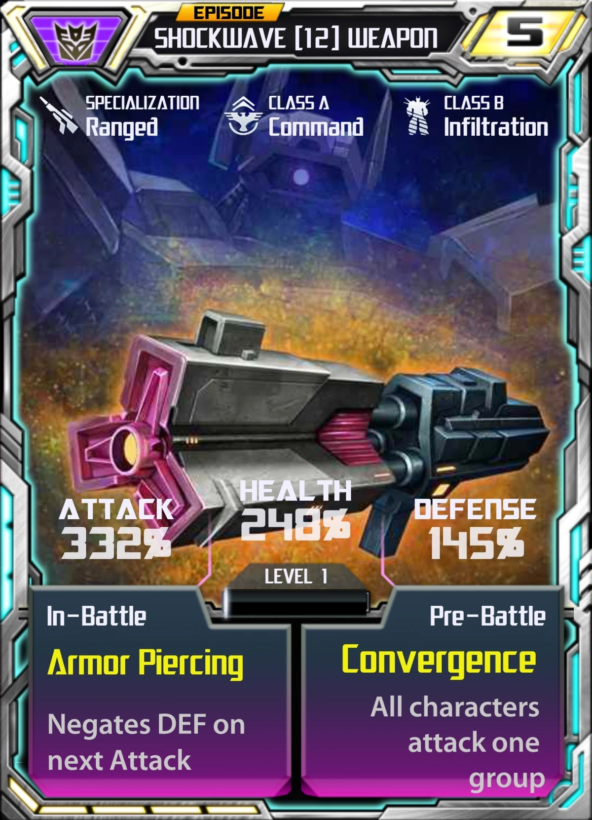 Shockwave (12) Weapon | Transformers Legends Wiki | Fandom