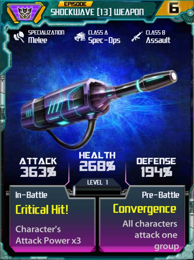 Shockwave (13) Weapon | Transformers Legends Wiki | Fandom