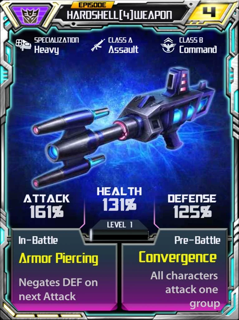 Hardshell (4) Weapon | Transformers Legends Wiki | Fandom