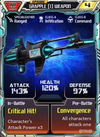 Grapple (1) Weapon | Transformers Legends Wiki | Fandom