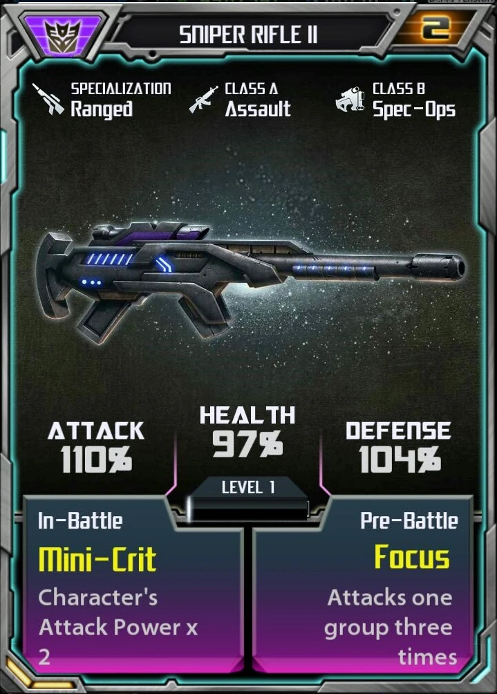 Sniper Rifle II | Transformers Legends Wiki | Fandom