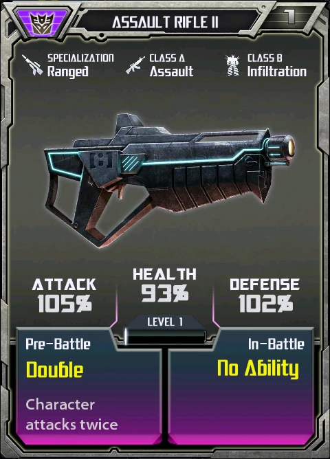 Assault Rifle II/Decepticon | Transformers Legends Wiki | Fandom