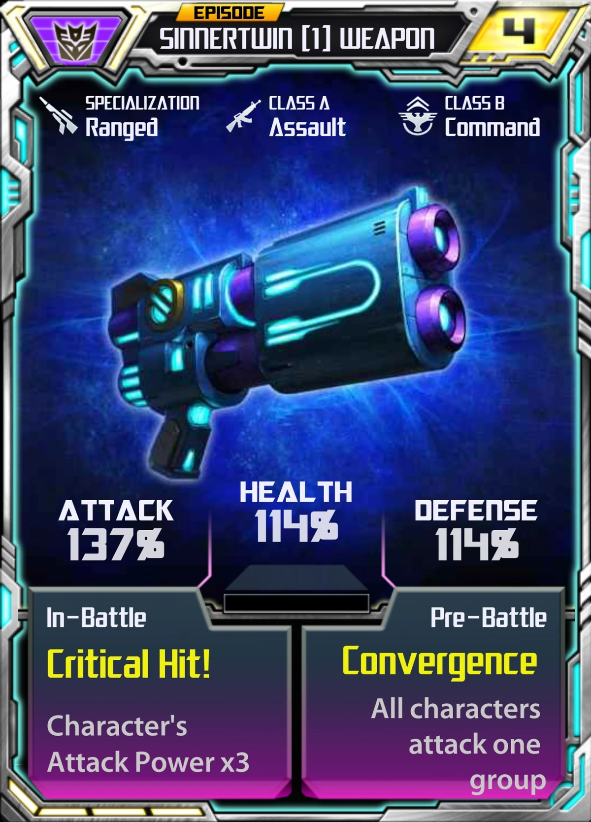 Sinnertwin (1) Weapon | Transformers Legends Wiki | Fandom