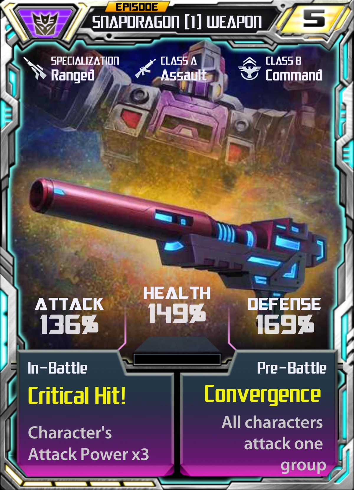 Snapdragon (1) Weapon | Transformers Legends Wiki | Fandom
