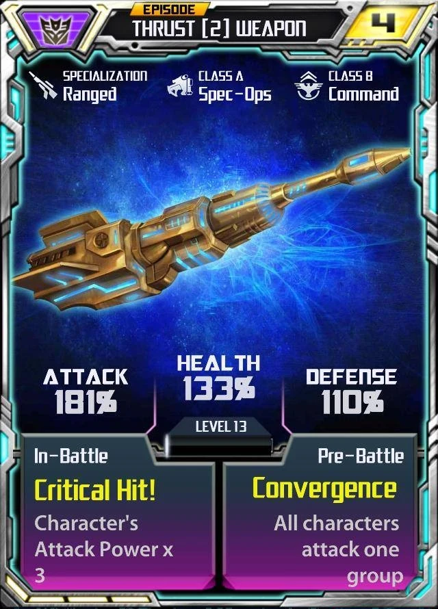 Thrust (2) Weapon | Transformers Legends Wiki | Fandom