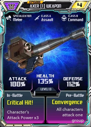 Axer (1) Weapon | Transformers Legends Wiki | Fandom