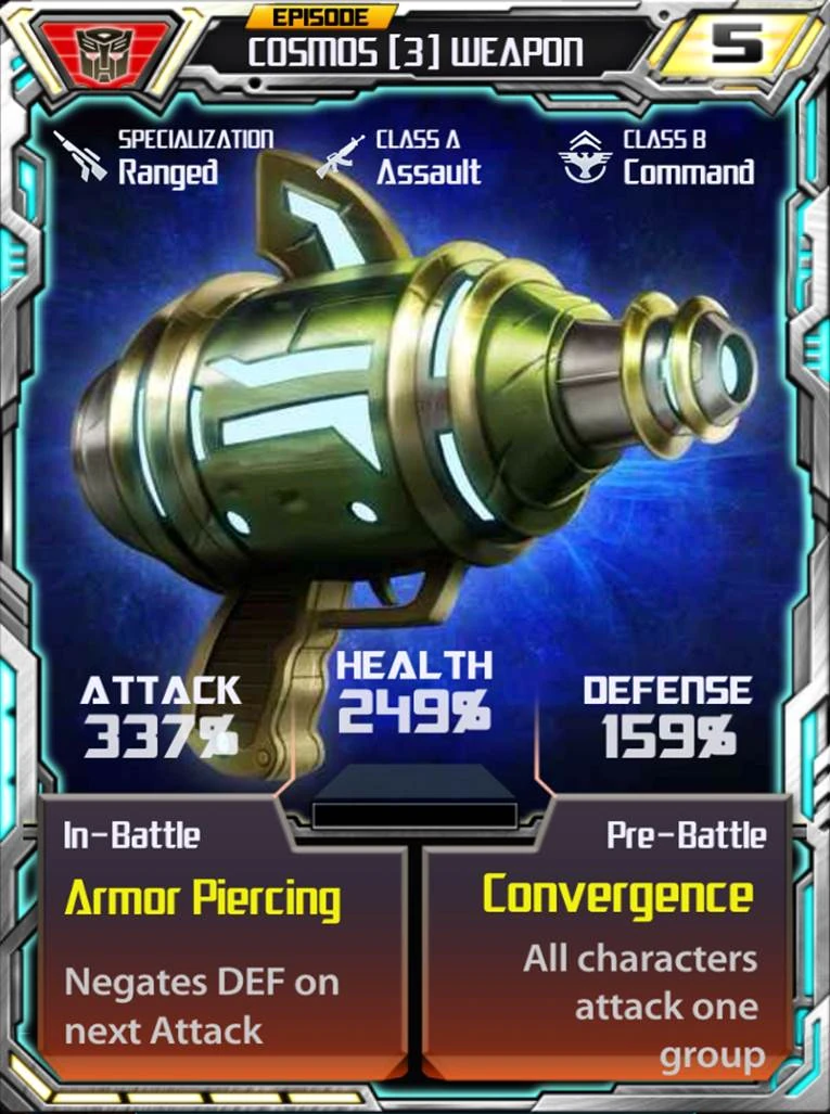 Cosmos (3) Weapon | Transformers Legends Wiki | Fandom