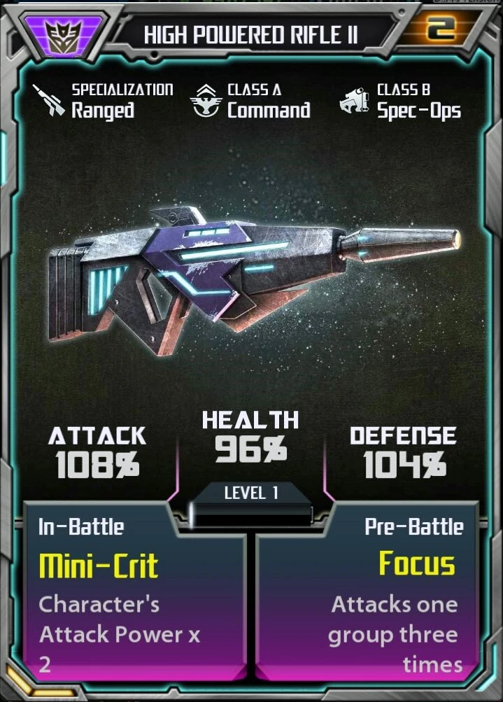 High Powered Rifle II | Transformers Legends Wiki | Fandom
