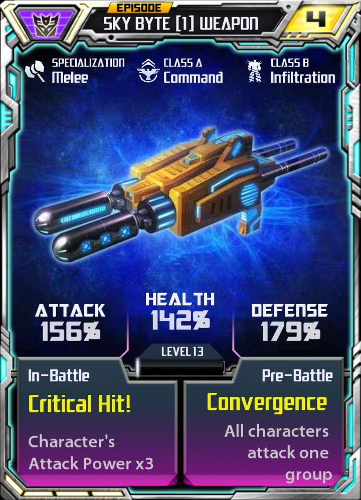 Sky Byte (1) Weapon | Transformers Legends Wiki | Fandom