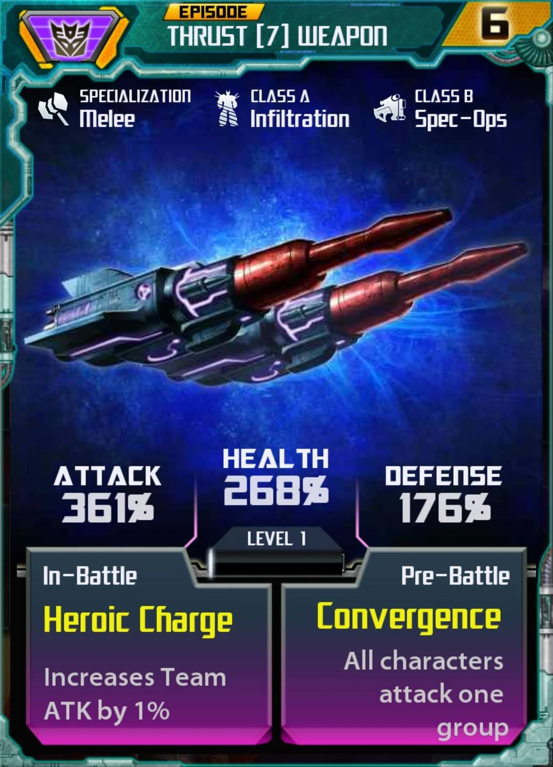 Thrust (7) Weapon | Transformers Legends Wiki | Fandom