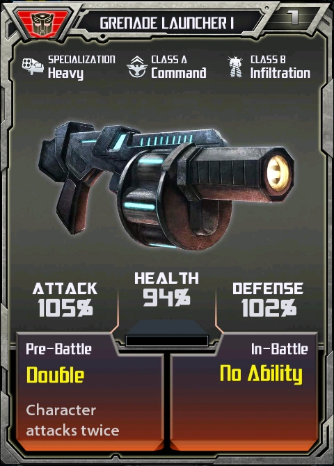 Grenade Launcher I/Autobot | Transformers Legends Wiki | Fandom