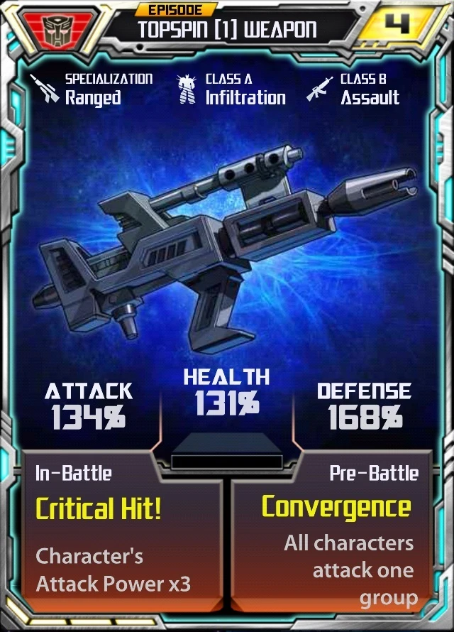Topspin (1) Weapon | Transformers Legends Wiki | Fandom