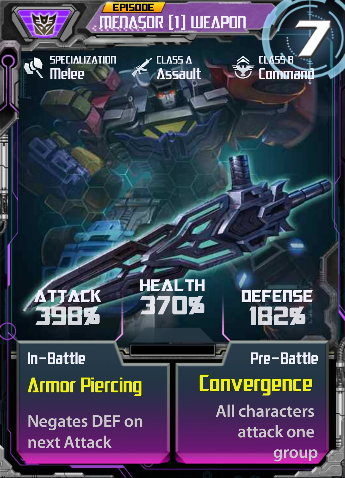 Menasor (1) Weapon | Transformers Legends Wiki | Fandom