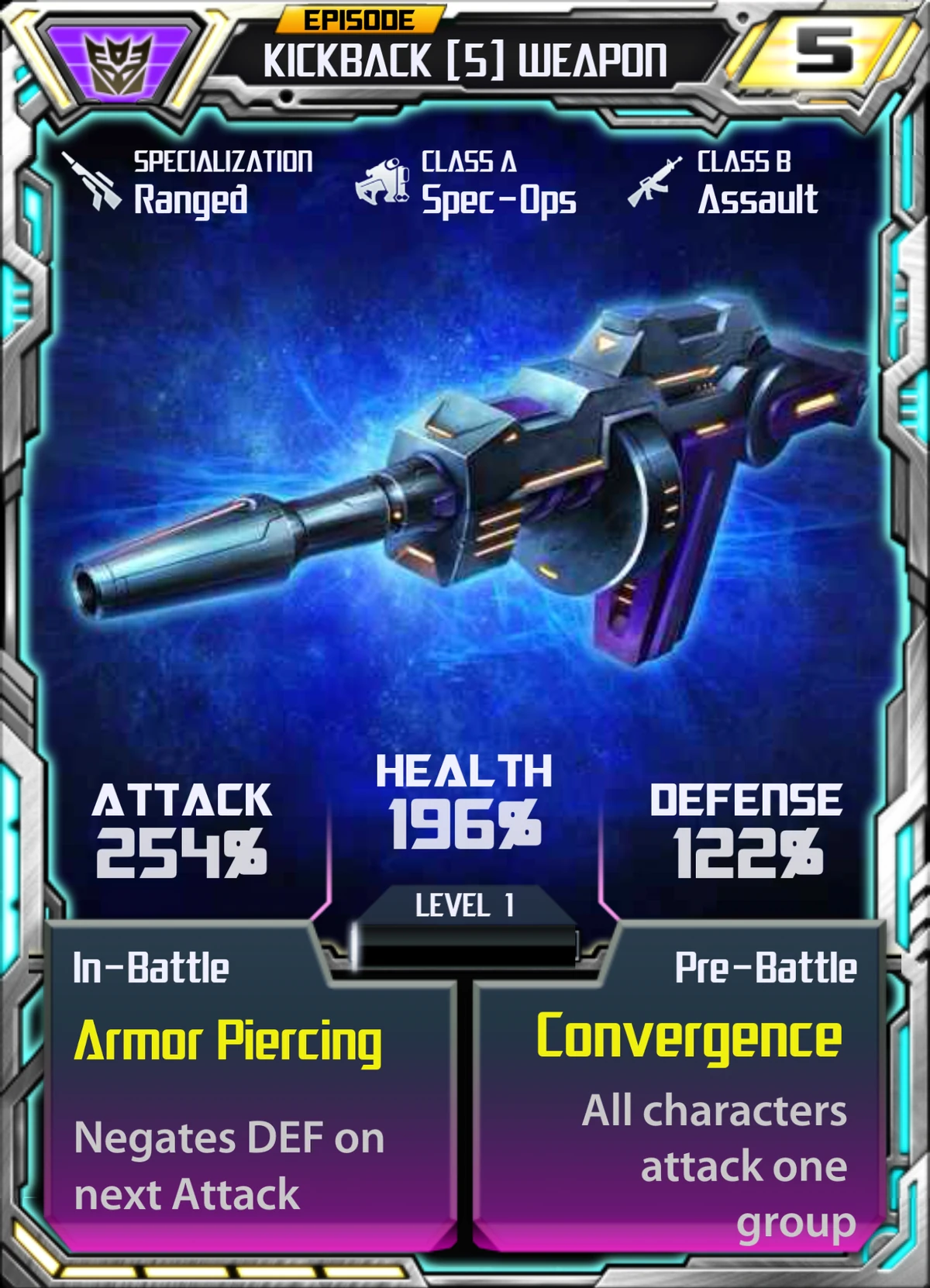 Kickback (5) Weapon | Transformers Legends Wiki | Fandom