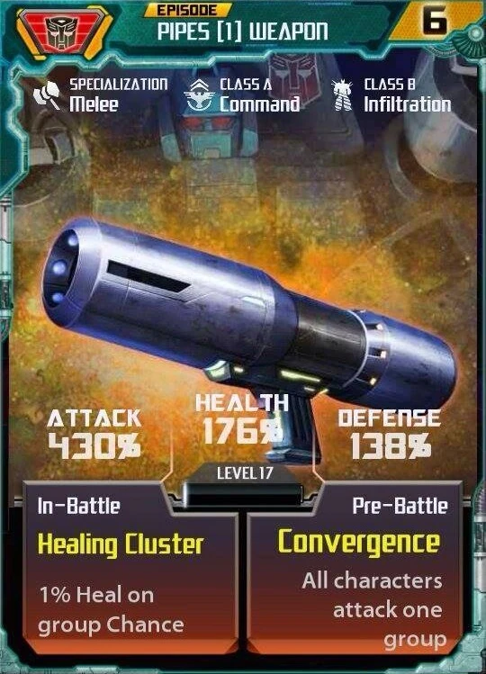 Pipes (1) Weapon | Transformers Legends Wiki | Fandom