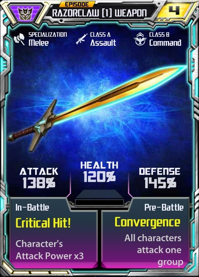 Razorclaw (1) Weapon | Transformers Legends Wiki | Fandom