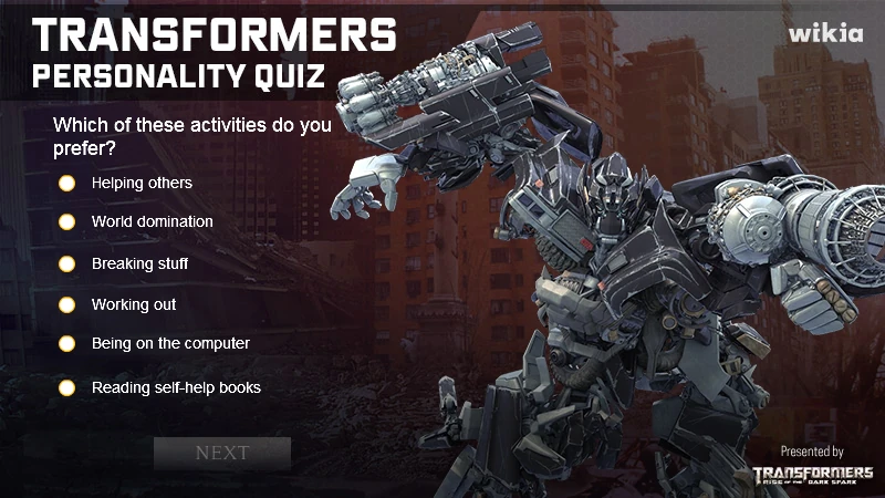 User blog:XD1/Transformers Personality Quiz | Teletraan I: The ...