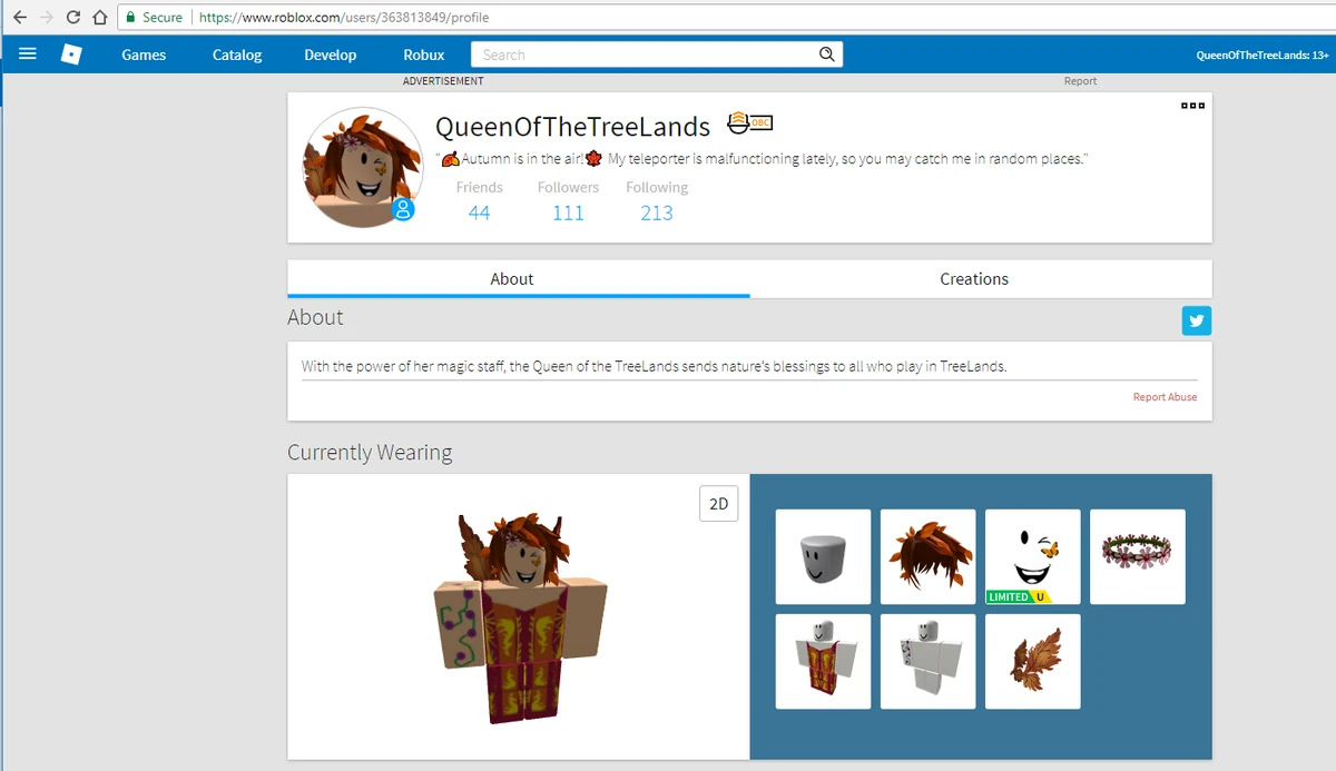 User blog:QueenOfTheTreeLands/Queen Of The TreeLands is now a Roblox ...