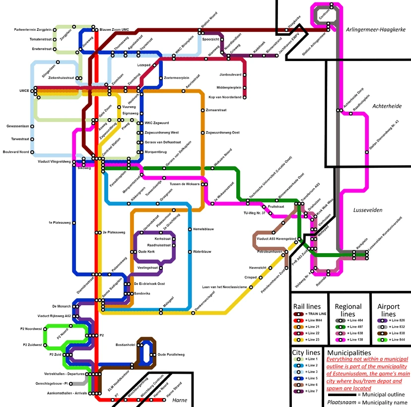 Network Map | Transport Simulator Esteuniusdam Wiki | Fandom