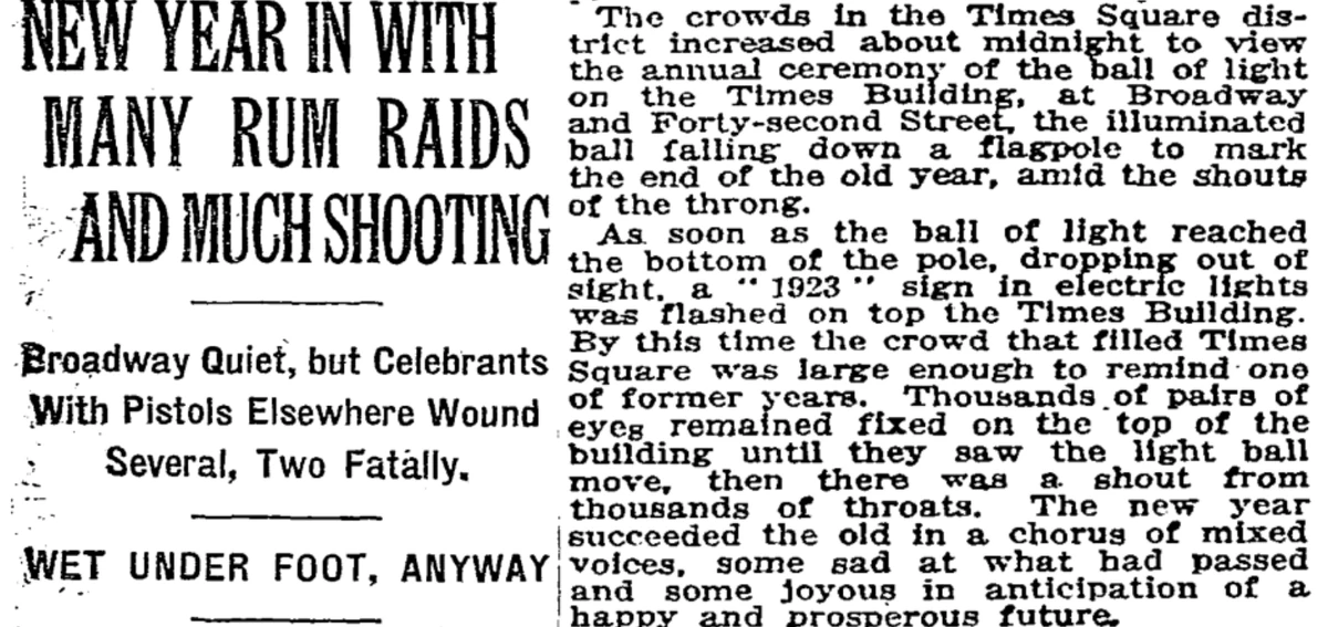 1922-1923 Celebration | Times Square Ball Drop Wiki | Fandom