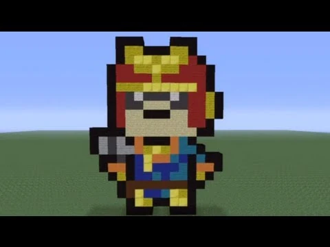 Minecraft Pixel Art: Captain Falcon 8 bit Tutorial | Tsmc-minecraft ...