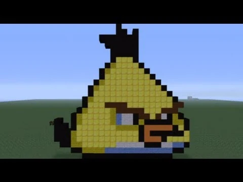 Minecraft Pixel Art: Yellow Angry Bird Tutorial | Tsmc-minecraft Wiki ...