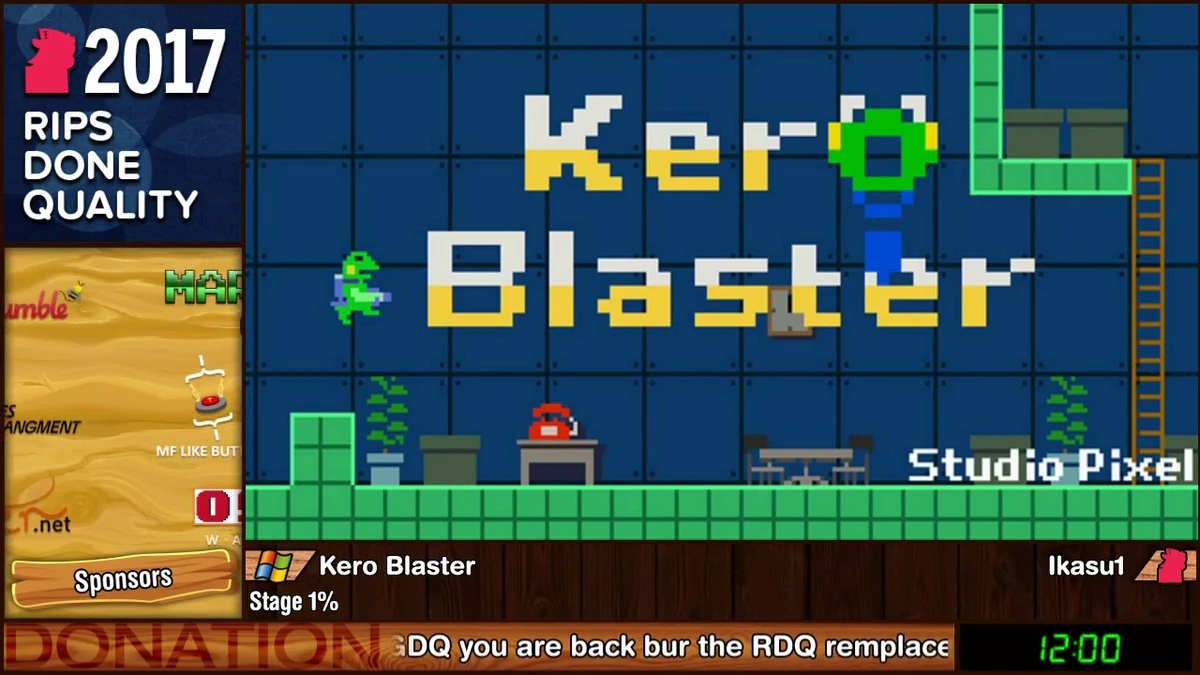 Kero Blaster - Stage 1% by Ikasu1 in 1:42 - RDQ2017 ...
