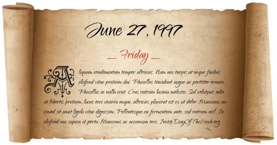 June 27, 1997 | The TTS Wiki | Fandom