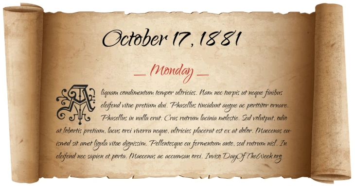 October 17, 1881 | The TTS Wiki | Fandom