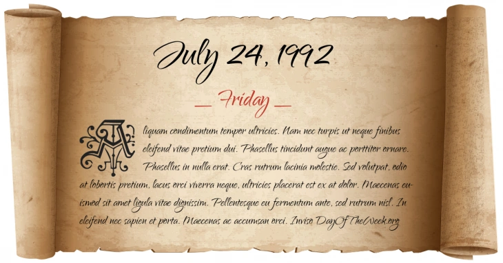 July 24, 1992 | The TTS Wiki | Fandom