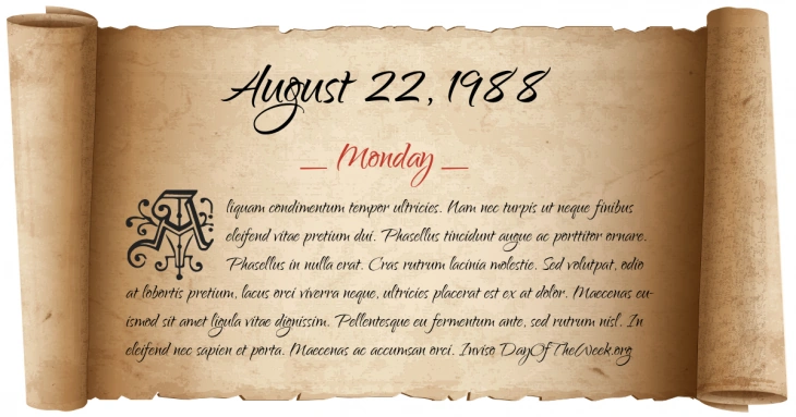 August 22, 1988 | The TTS Wiki | Fandom