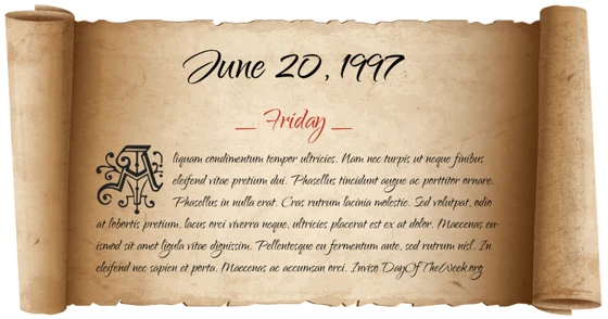 June 20, 1997 | The TTS Wiki | Fandom